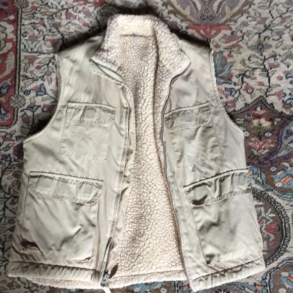 Jackets & Coats | Khaki Fleece Sporting Fishing Vest | Poshmark